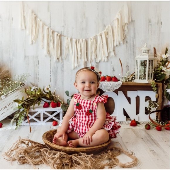 boutique | One Pieces | Strawberry Outfit Birthday Dress Romper First ...